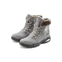 Lascana Winterstiefelette 'Winterboots, Outdoorstiefelette, Stiefel, Stiefelette, Schneestiefel' grau Gr. 41 f&uuml;r Damen