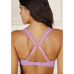 Lascana Push-up-BH violett Gr. 90B. Mit Integriertem Kissen und ohne B&uuml;gel