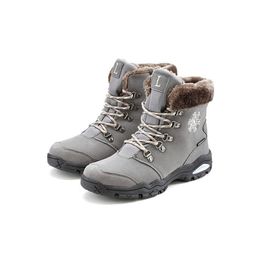 Lascana Winterstiefelette 'Winterboots, Outdoorstiefelette, Stiefel, Stiefelette, Schneestiefel' grau Gr. 39 f&uuml;r Damen