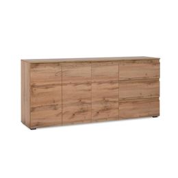 Mid.you Sideboard, Honigeiche, Holzwerkstoff, 2 F&auml;cher, 3 Schublade(n) Schubladen, 178x80x40 cm, Wohnzimmer, Kommoden & Sideboards, Sideboards
