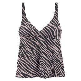 Lascana Tankini-Oberteil in Schwarz/ Grau - 68% | Gr&ouml;&szlig;e 40E-Cup | Damen-bademode
