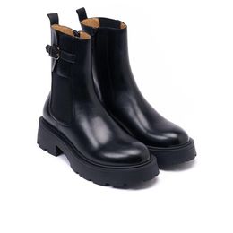 British Passport Leder-Chelsea-Boots in Schwarz - 63% | Gr&ouml;&szlig;e 39 | Stiefeletten