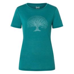 super.natural Merino T-Shirt W TREE OF KNOWLEDGE TEE in Petrol | Gr.: XS