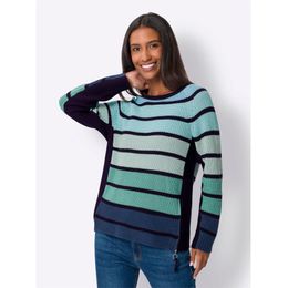 Heine Pullover in salbei-marine-geringelt | Gr.: 40
