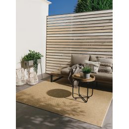 benuta Basic In- & Outdoor-Teppich Iowa Beige 195x195 cm - Teppich f&uuml;r Balkon, Terrasse & Garten
