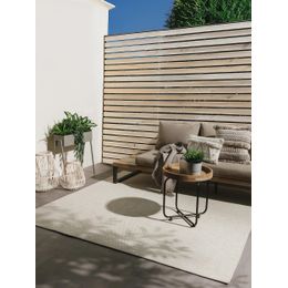 benuta Basic In- & Outdoor-Teppich Iowa Cream 195x195 cm - Teppich f&uuml;r Balkon, Terrasse & Garten