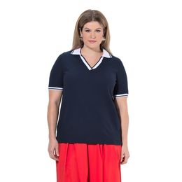 Ulla Popken Poloshirt in marine | Gr.: 42-44