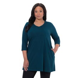 Ulla Popken Longshirt in dunkelpetrol | Gr.: 50-52
