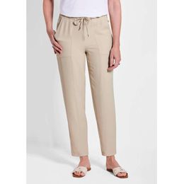 GOLDNER Braune Cargo-Schlupfhose SARA in beige | Gr.: 44