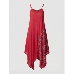 KOROSHI Langer Kleid mit bedruckten, spitzen Tr&auml;gern in rot | Gr.: M