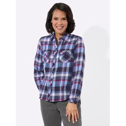 WITT WEIDEN Flanell-Bluse in magenta-marine-kariert | Gr.: 38