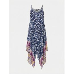 KOROSHI Langer Kleid mit bedruckten, spitzen Tr&auml;gern in blau | Gr.: L