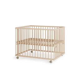 S&auml;mann Laufgitter mit Lattenrost - natur - Premium Kollektion | Gr.: 120x120 cm