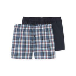 Schiesser Web-Boxershorts 2er Pack in Blau | Gr.: 152