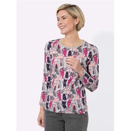 WITT WEIDEN Druck-Shirt in steingrau-malve-bedruckt | Gr.: 44