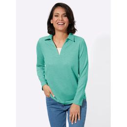 WITT WEIDEN Poloshirt in smaragd-meliert | Gr.: 38