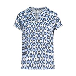Betty Barclay Satin-Bluse mit Print in Blau/Wei&szlig; | Gr.: 36