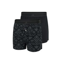 Adidas Web-Boxershorts 2er Pack in Schwarz/Grau | Gr.: S