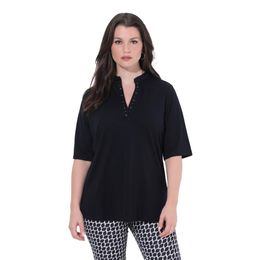 Ulla Popken Shirt in schwarz | Gr.: 54-56
