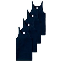 Schiesser Unterhemd / Tanktop Cotton Essentials Feinripp in Navy | Gr.: XL
