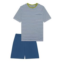Schiesser Schlafanzug Nightwear Cotton in Atlantikblau | Gr.: 164