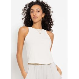 SASSYCLASSY Geripptes Tank Top in Offwhite | Gr.: L