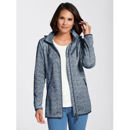 WITT WEIDEN Strickfleece-Jacke in marine-wei&szlig;-gemustert | Gr.: 40