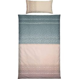 Erwin M&uuml;ller Erwin M&uuml;ller Mako-Satin Bettw&auml;sche in t&uuml;rkis-beige | Gr.: 135x220 cm (80x80 cm)