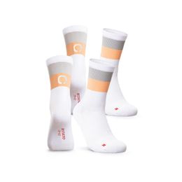 Occulto 2er Pack Rennradsocken Eddy in Wei&szlig;-Apricot | Gr.: 43-46