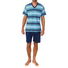 Normann Kurzarm Schlafanzug Shorty Pyjama &Uuml;bergr&ouml;&szlig;en in marine | Gr.: 56