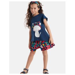 Denokids Set Cat & Flowers in Dark Blue | Gr.: 116