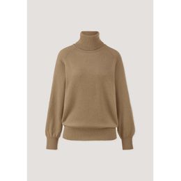 hessnatur Strick Rollkragen Pullover in dunkles camel | Gr.: S