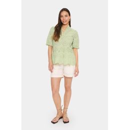 Saint Tropez Kurzarm-Bluse GeleksaSZ Gerade Passform in Smoke Green | Gr.: L