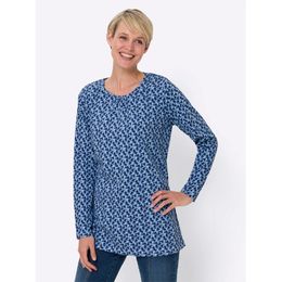 Sieh an! Longshirt in eisblau-royalblau-bedruckt | Gr.: 56