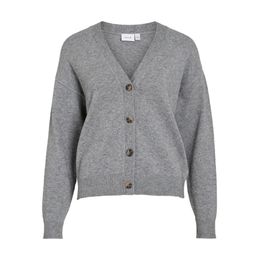 Vila Strickjacke in Medium Grey Melange | Gr.: XL