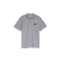 Tom Tailor Poloshirt Herren Gr&ouml;&szlig;e S graumeliert / dunkelorange