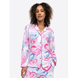 Cyberjammies Pyjamahemd 'Chloe' Damen Gr&ouml;&szlig;e 4XL hellblau / rosa / magenta / wei&szlig;