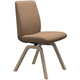 Polsterstuhl stressless "Laurel", braun (sand dinamica, schwarz), B:49cm H:92cm T:59cm, Microfaser DINAMICA (88% Polyester, 12% Polyurethan), St&uuml;hle, Polsterstuhl, Low Back, Gr&ouml;&szlig;e L, mit schr&auml;ggestellten Beinen in Schwarz