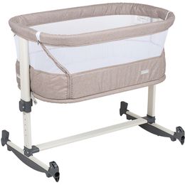 Beistellbett BABYGO "Vivaldi, beige", Baby, Gr. Liegefl&auml;che B/L: 47cm x 81cm, kein H&auml;rtegrad, beige, Aluminium, Kunststoff, Polyester, Babybetten