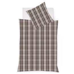 Bettw&auml;sche Fleuresse "Lech 4310", grau (taupe), B/L: 155cm x 200cm, 1 Stk., 1 Stk., Flanell, B/L: 80cm x 80cm, 2 Stk., Flanell, Obermaterial: 100% Baumwolle, Bettw&auml;sche, Bettw&auml;sche, Edelflanell, Baumwolle, in Gr. 135x200, 155x220, 200x200cm