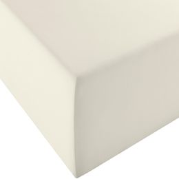 Spannbettlaken Fleuresse "Comfort XL", beige (creme), 1 Stk., Mako-Jersey, 180x200 180x210 180x220 190x200 190x210 190x220 200x200 200x210 200x220 40cm, Mako-Jersey, Obermaterial: 96% Baumwolle, 4% Elasthan (LYCRA), Bettlaken, Spannbettlaken, Mako-Jersey, f&uuml;r Matratzen bis 40 cm H&ouml;he, Bettlaken, Spannbetttuch