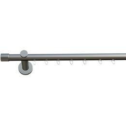 Gardinenstange Indeko "Consul", silber, L:110cm &Oslash;:16mm, Aluminium, Gardinenstangen, Innenlauf Komplett-Set inkl. Gleitern und Montagematerial