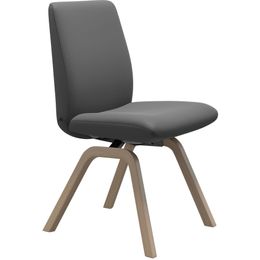 Polsterstuhl stressless "Laurel", grau (grau batick, schwarz), B:49cm H:92cm T:59cm, Leder BATICK: BATICK ist ein leicht korrigiertes, durchgef&auml;rbtes und genarbtes M&ouml;belleder, bei dem die meisten Unebenheiten und Spuren in der Regel entfernt wurden., St&uuml;hle, Polsterstuhl, Low Back, Gr&ouml;&szlig;e L, mit schr&auml;ggestellten Beinen in Schwarz