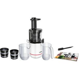 Bosch Slow Juicer "VitaExtract MESM500W, vitaminschonendes Entsaften, Kaltpresse", schwarz-wei&szlig; (wei&szlig;, schwarz), B:15,2cm H:42,7cm T:15,2cm, Entsafter, sehr leise, leichte Reinigung, f&uuml;r hartes Obst und Gem&uuml;se, wei&szlig;