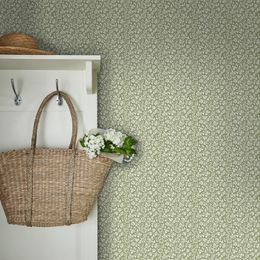 Vliestapete Laura Ashley "Sweet Alyssum", gr&uuml;n, B:0,52m H:10m L:10m, Vlies, Tapeten, 10mx52cm (ca. 5m2)