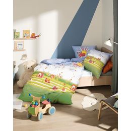 Kinderbettw&auml;sche Kaeppel "Regenbogenrennschnecken", bunt, B/L: 135cm x 200cm, 1 Stk., 1 Stk., Renforc&eacute;, B/L: 80cm x 80cm, 2 Stk., Renforc&eacute;, Obermaterial: 100% Baumwolle, Bettw&auml;sche, Mit Schnecken