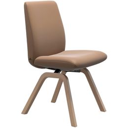 Polsterstuhl stressless "Laurel", braun (almond paloma, schwarz), B:49cm H:92cm T:59cm, Leder PALOMA: PALOMA ist ein durchgef&auml;rbtes Semianilin-M&ouml;belleder mit nat&uuml;rlicher Narbung., St&uuml;hle, Polsterstuhl, Low Back, Gr&ouml;&szlig;e L, mit schr&auml;ggestellten Beinen in Schwarz