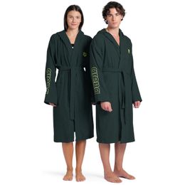 Bademantel arena "arena Unisex Zeppelin Bademantel" Gr. M, schwarz sage, artic lime, L:115cm, Baumwolle, Hausm&auml;ntel, Bademantel, Schwimmbad, Sauna, Baumwolle, Unisex, weich, bequem, Kapuze, leicht