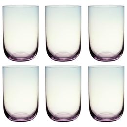 Longdrinkglas "Longdrinkbecher Like Glass 385 ml 6er Set", bunt (pearl), 6 tlg., Glas, LIKE. BY VILLEROY & BOCH, Trinkgef&auml;&szlig;e