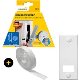 Einlass-Gurtwickler Schellenberg "Unterputz, inkl. Abdeckplatte wei&szlig; und Rollladengurt in grau oder wei&szlig;", wei&szlig;, 1 Stk., Gurtwickler, 10,5 cm Lochabstand f&uuml;r das Rollladensystem Maxi